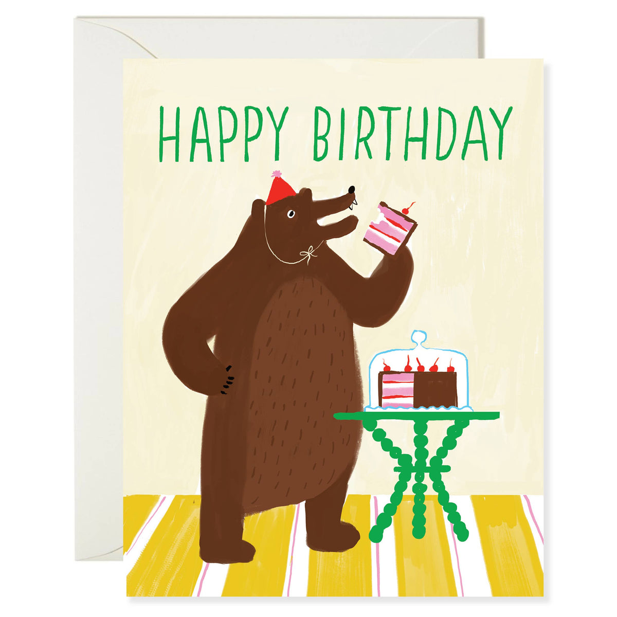 Bear Eating Cake Birthday Card | Freshie & Zero
