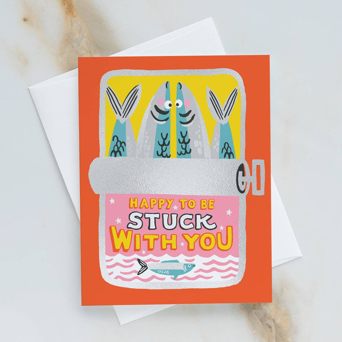 Stuck with You Sardines Greeting Card | Freshie & Zero