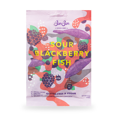 Sour Blackberry Swedish Fish by Bonbon NYC | Freshie & Zero