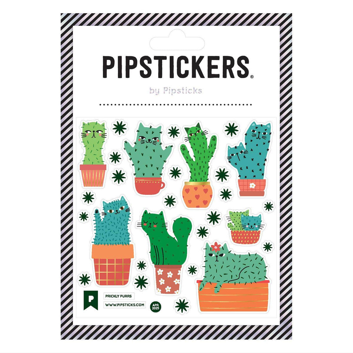 Prickly Purrs Cactus Cats Sticker Sheet by Pipstickers | Freshie & Zero