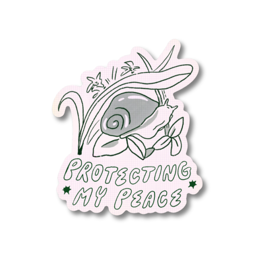 Protecting My Peace Snail Sticker– Freshie & Zero