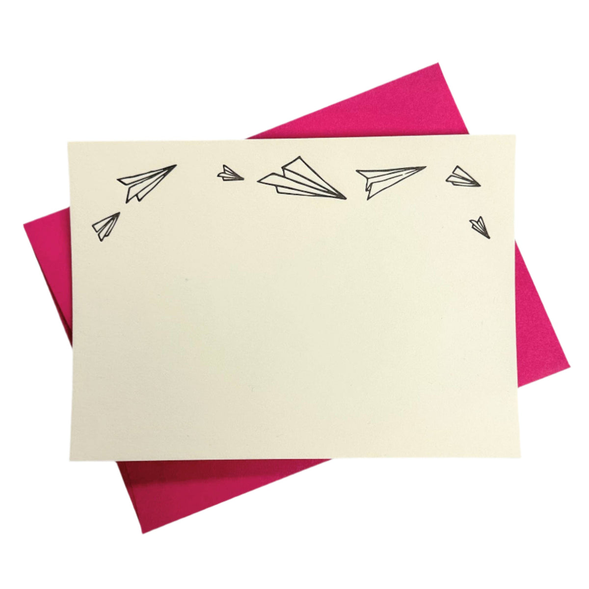 Paper Airplane Letterpress Notecard Set | Freshie & Zero