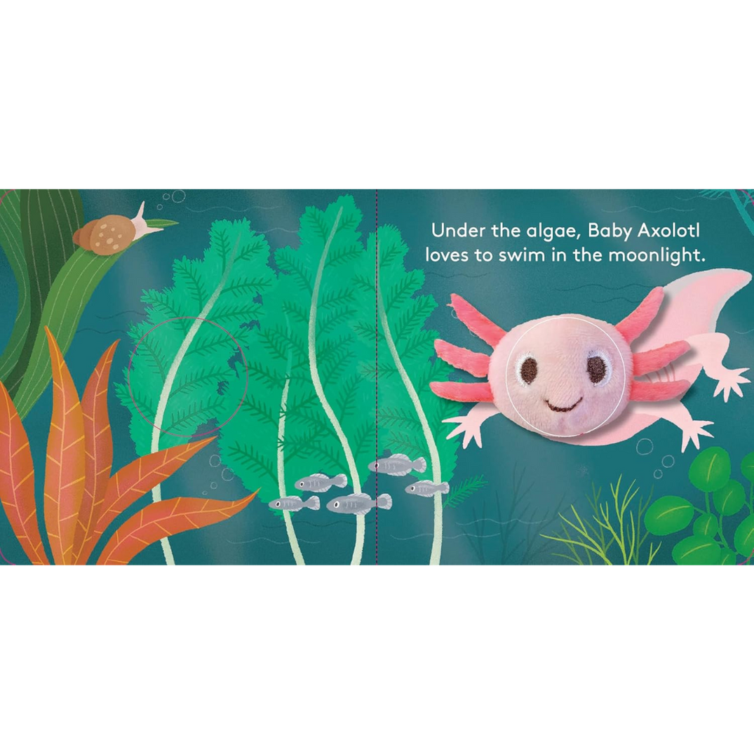 Baby Axolotl Finger Puppet Board Book | Freshie & Zero