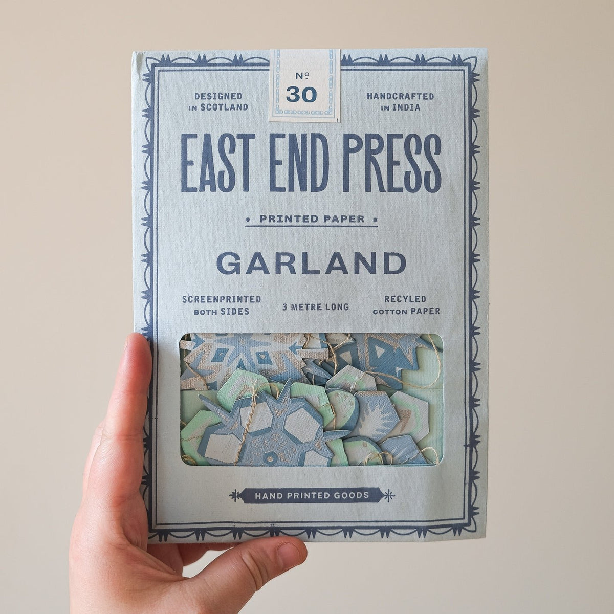 Snowflakes Screen Printed Paper Garland | Freshie & Zero