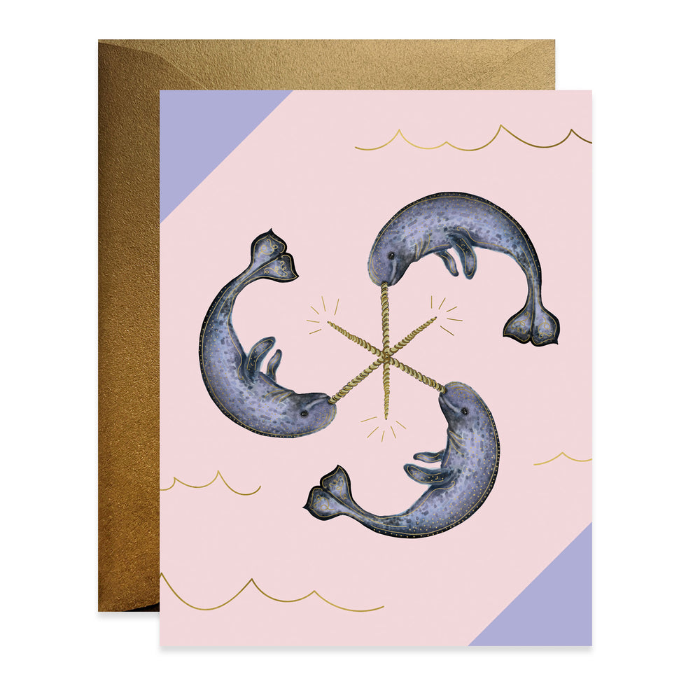 Narwhal Circle Boxed Greeting Cards - Set of 6 | Freshie & Zero