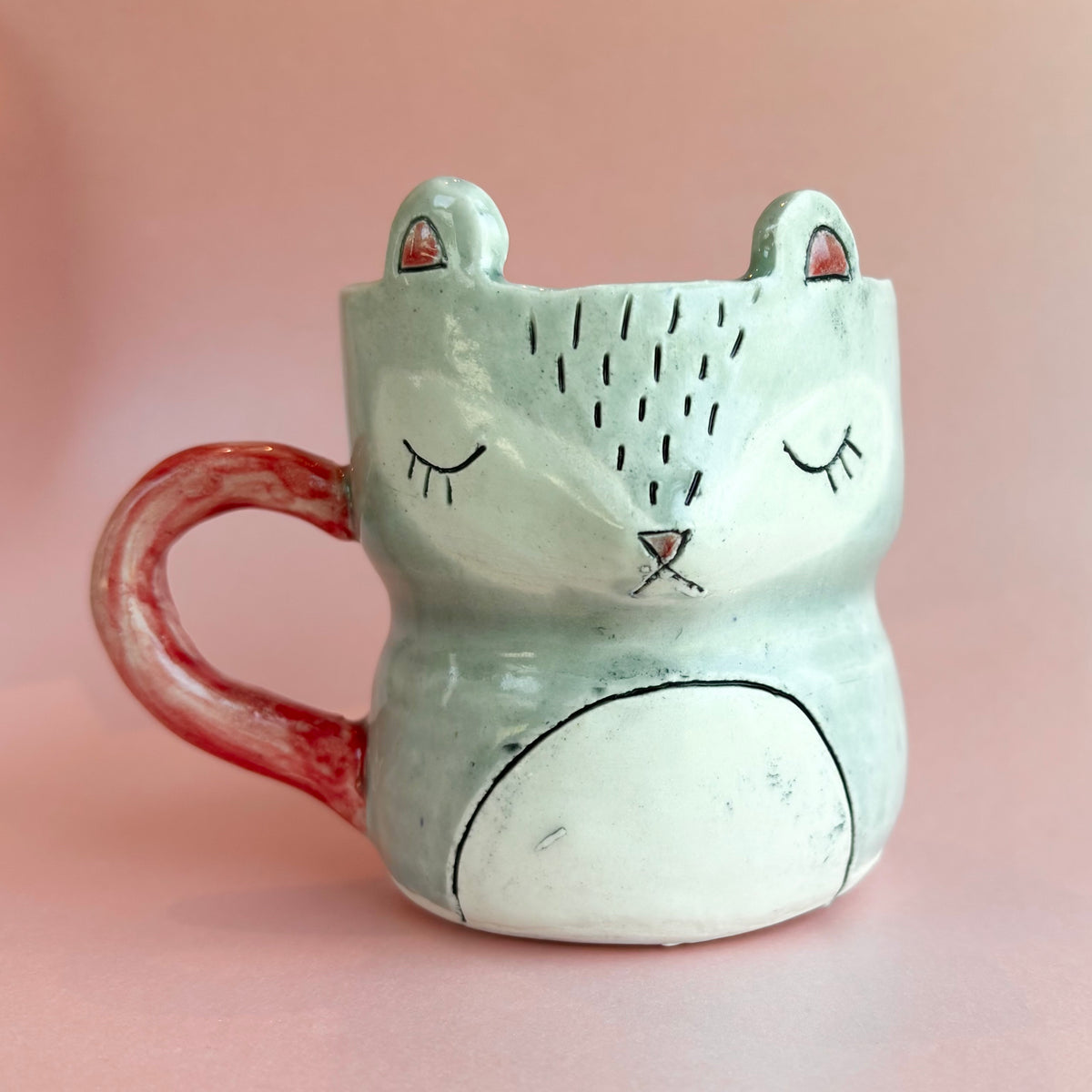 Handmade Ceramic Mini Opossum Mug | Freshie & Zero