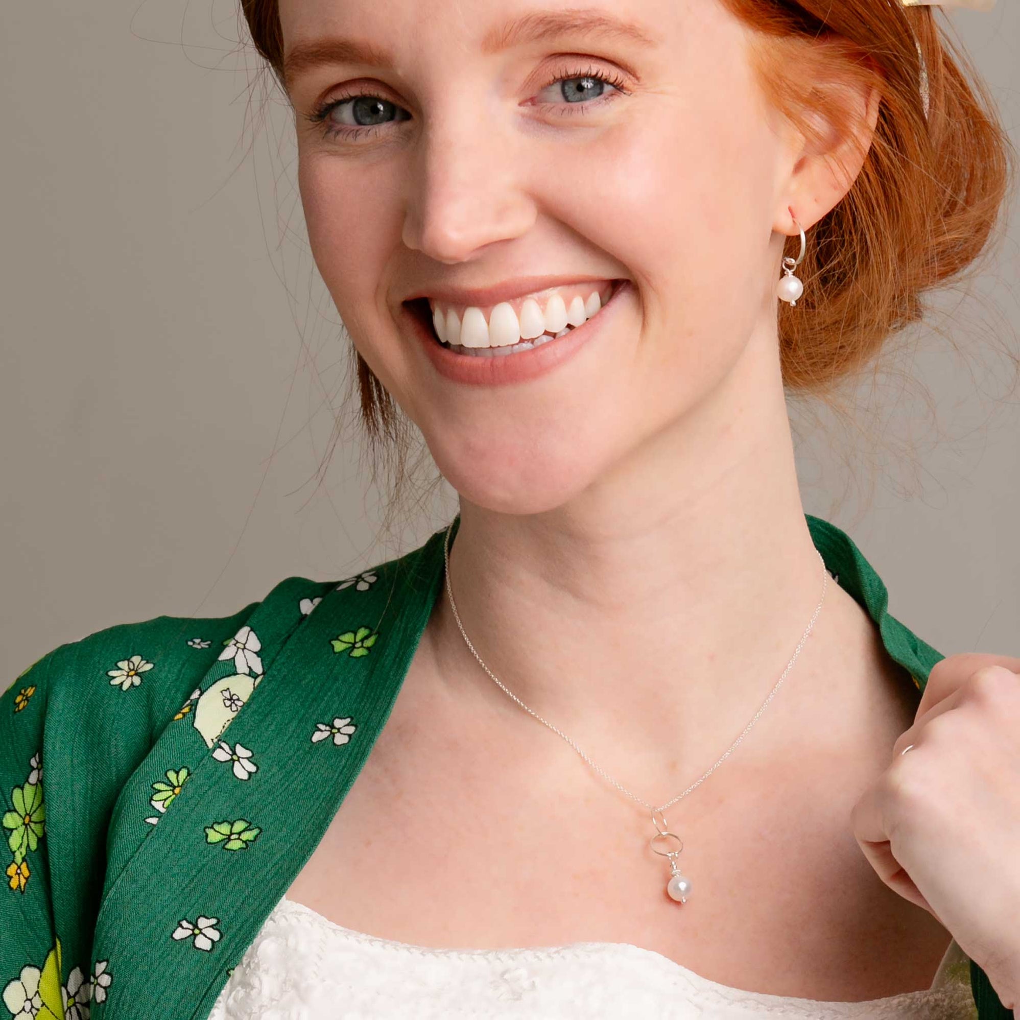 ella drop necklace with white pearl | Freshie & Zero