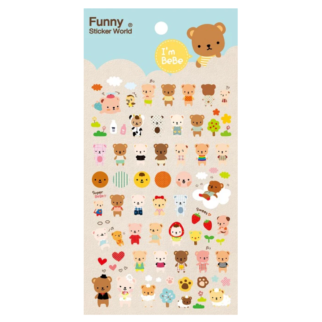 Bebe Bears Puffy Sticker Set | Freshie & Zero