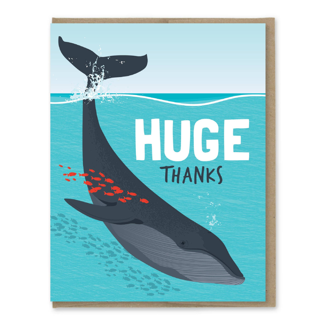 Huge Thanks Whale Greeting Card | Freshie & Zero
