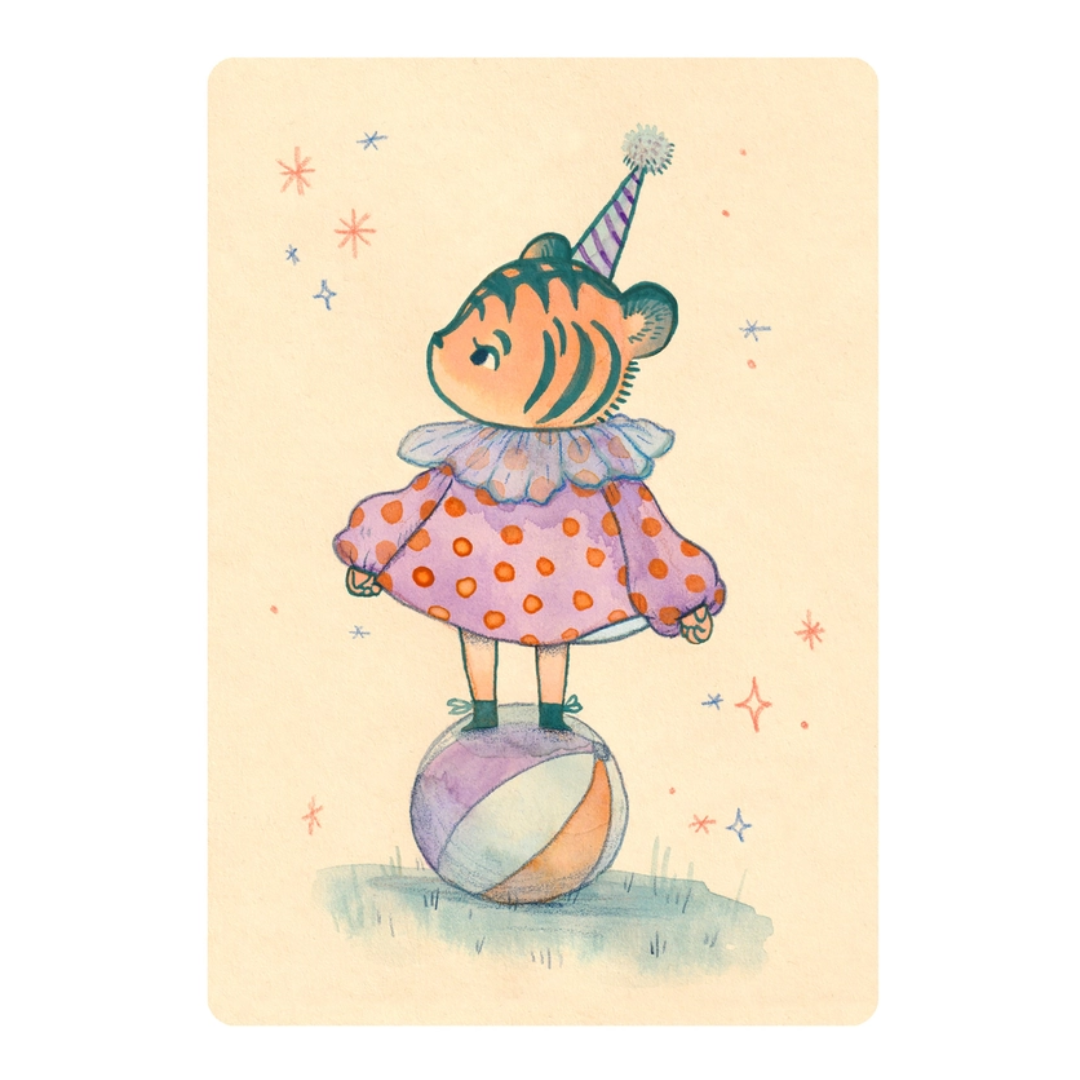 Spots & Stripes Circus Tiger Mini Art Print | Freshie & Zero