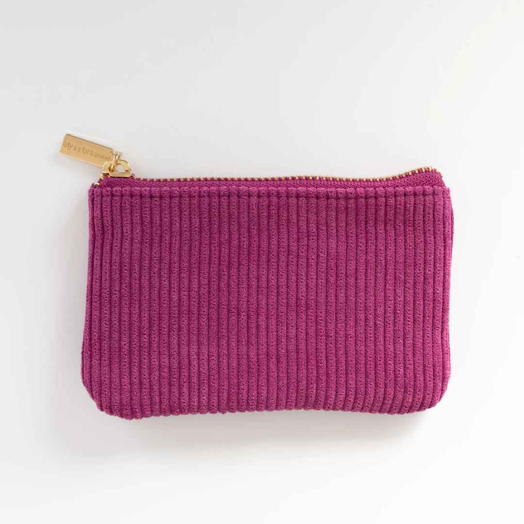 Corduroy Coin Pouch - Raspberry | Freshie & Zero