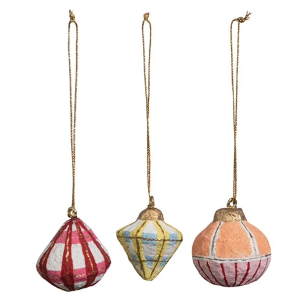 Miniature Paper Mache Bauble Ornaments | Freshie & Zero