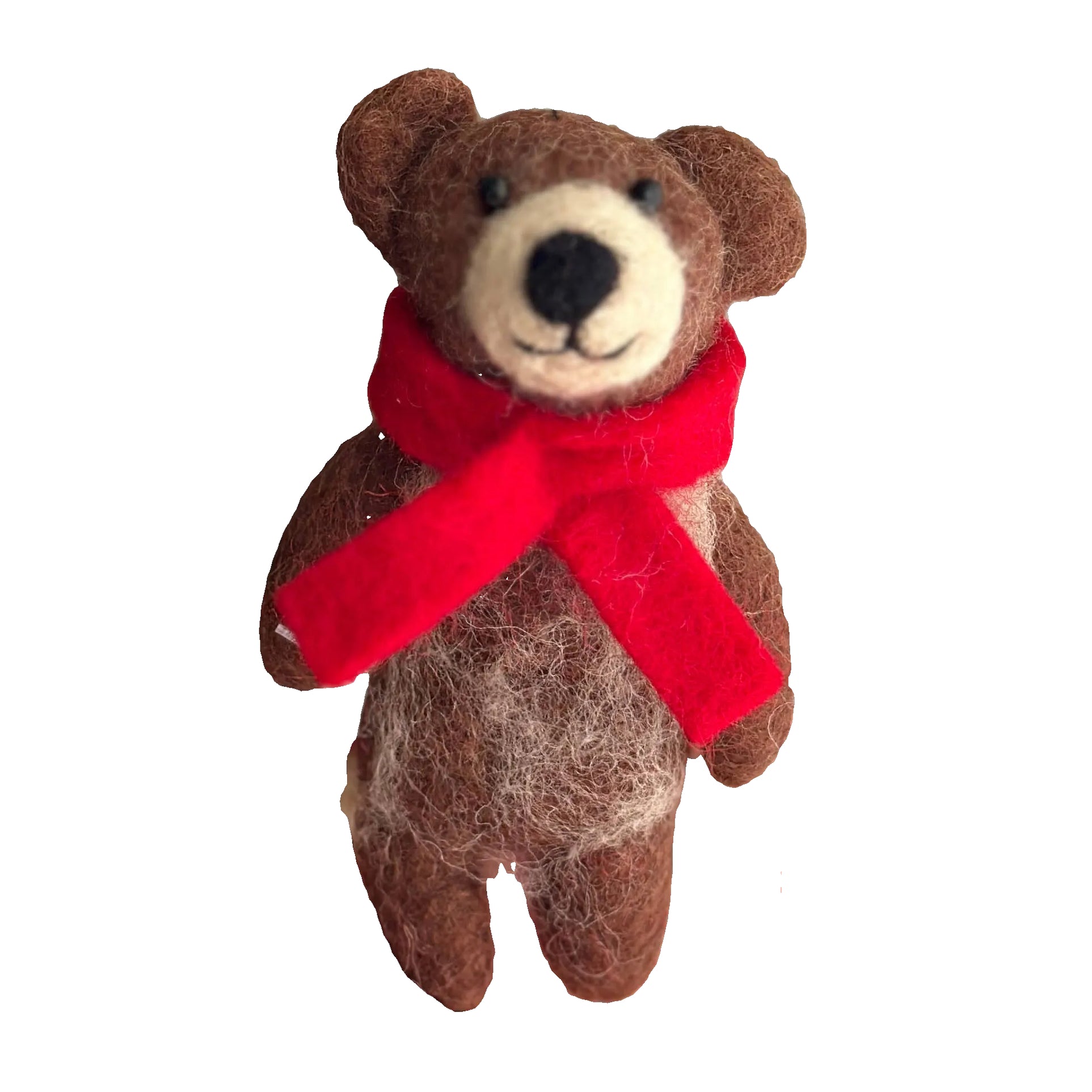 Bear in Scarf Felt Finger Puppet | Freshie & Zero