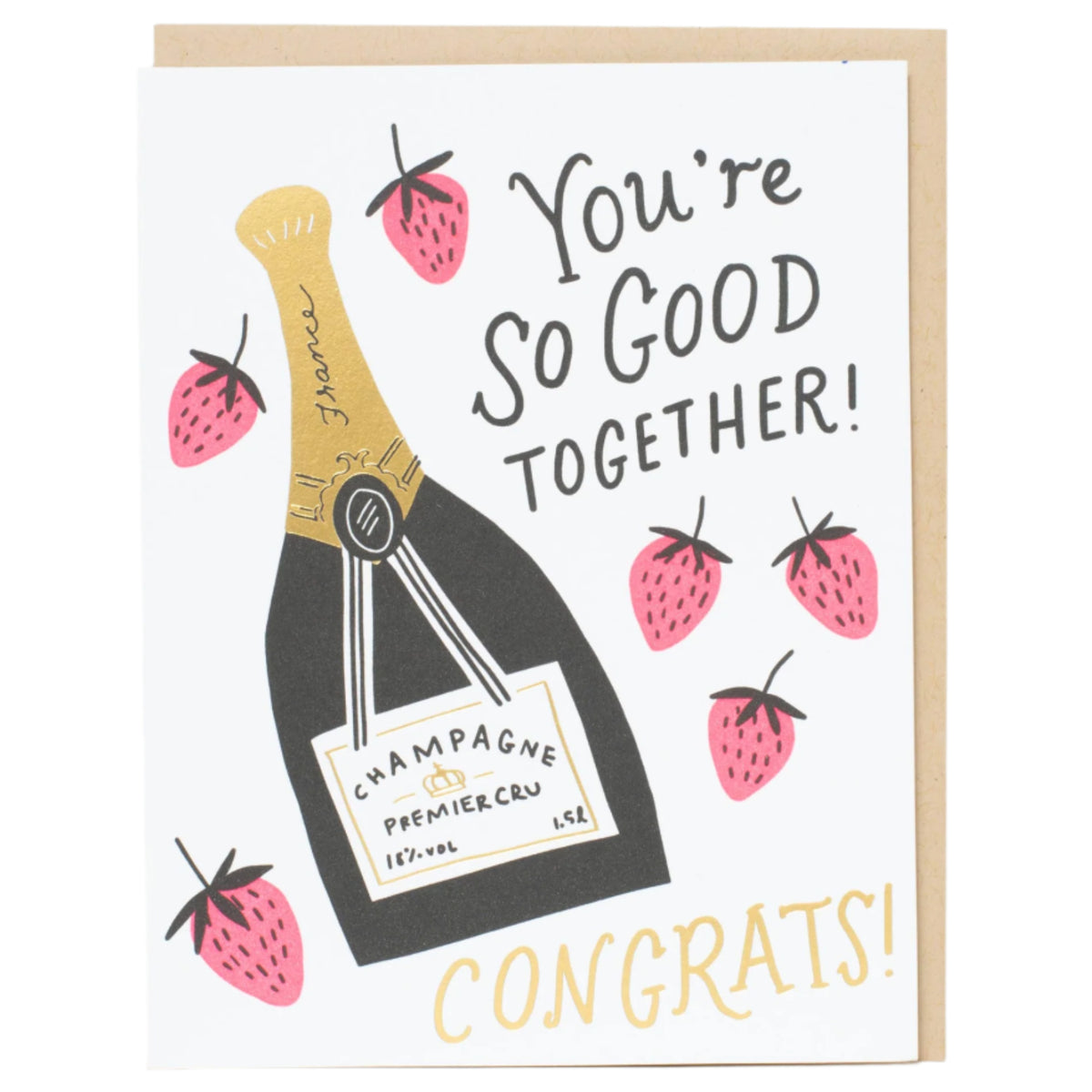 Champagne Congrats Wedding Card | Freshie & Zero