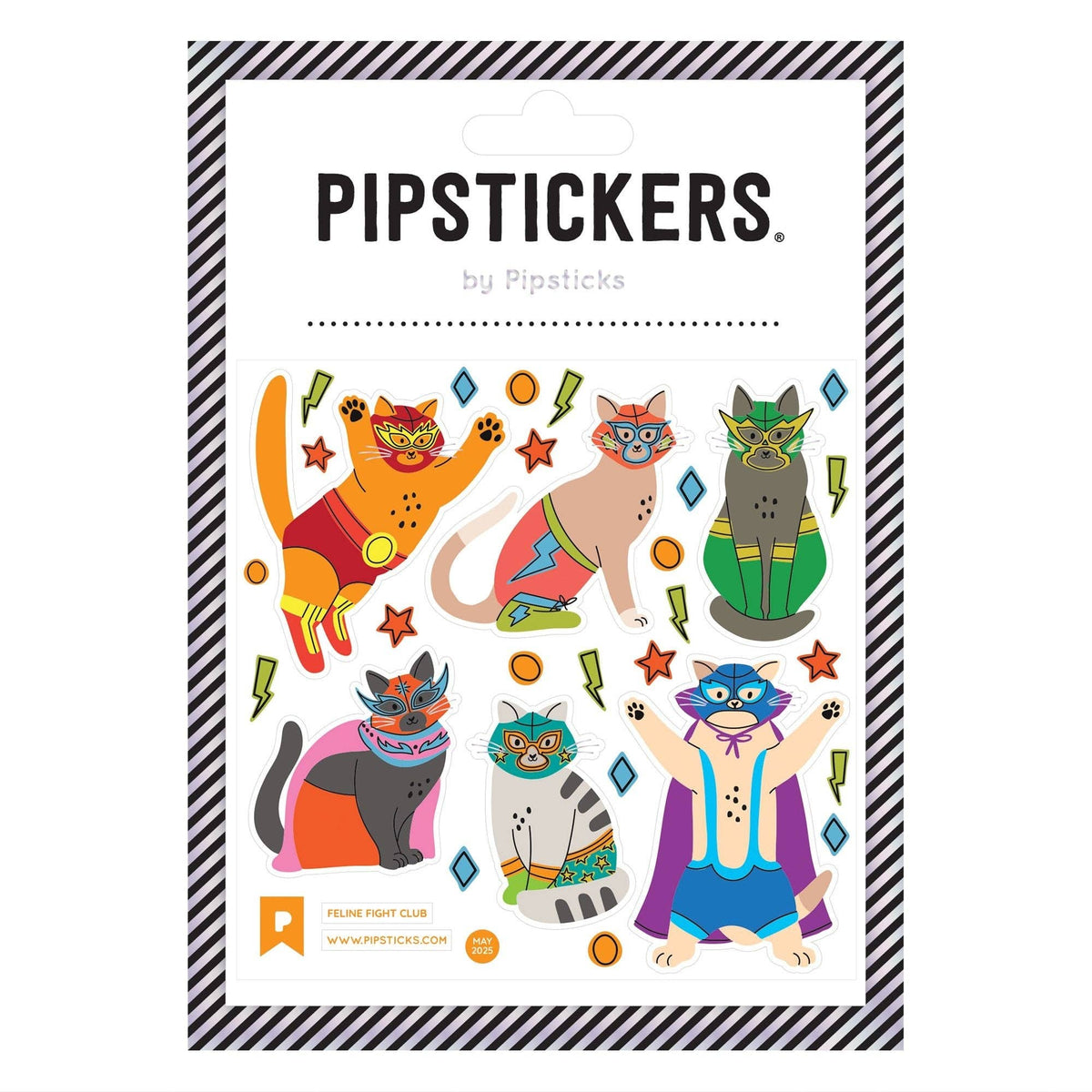 Feline Fight Club Luchador Cat Stickers by Pipsticks– Freshie & Zero