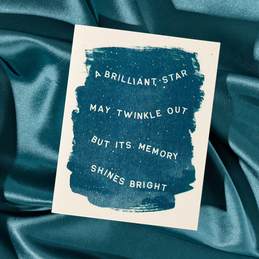 A Brilliant Star Risograph Sympathy Card | Freshie & Zero