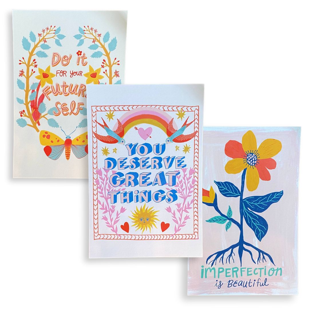 Positive Affirmations Postcard Set of 10 | Freshie & Zero