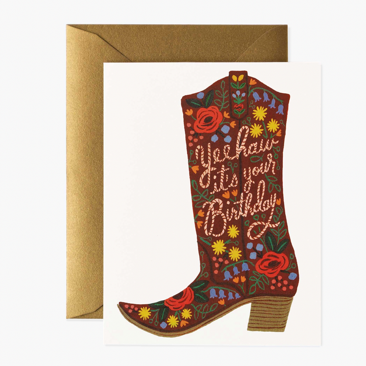 Yeehaw Birthday Boot Card by Rifle Paper Co | Freshie & Zero