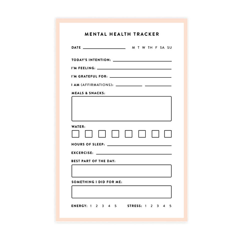Mental Health Tracker Notepad | Freshie & Zero