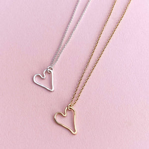 small modern heart necklace– Freshie & Zero